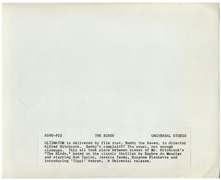 Alfred Hitchcock par Robert Coburn, portrait pour le film "Les oiseaux"