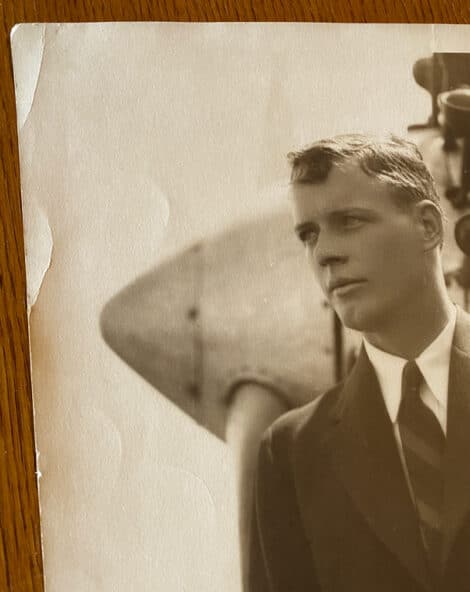 Charles Lindbergh, devant le Spirit of St. Louis - Photo Memory